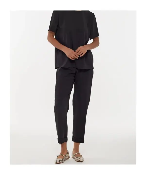 P.a.r.o.s.h Cuffed-hem Trousers With Pockets - Black