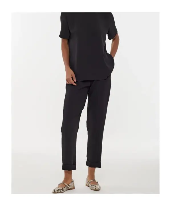 P.a.r.o.s.h Cuffed-hem Trousers With Pockets - Black