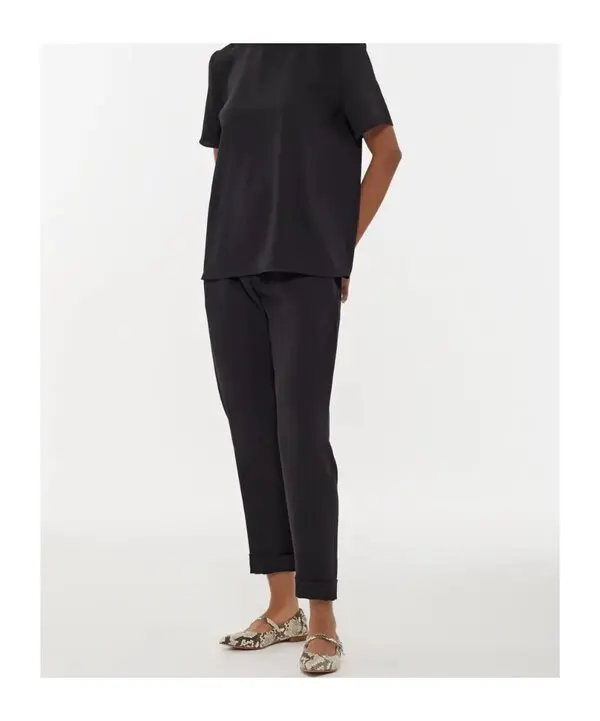P.a.r.o.s.h Cuffed-hem Trousers With Pockets - Black