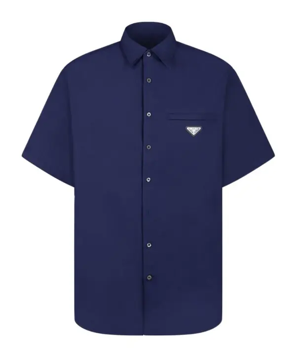 Prada Triangle Enamel Logo Buttoned Shirt