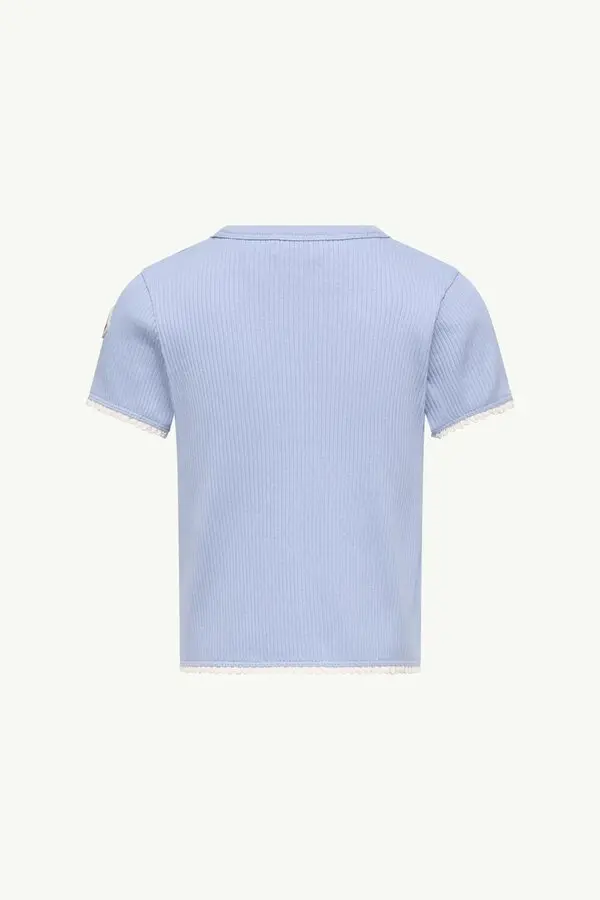Moncler Ribbed Cotton T-shirt With Scalloped Trims