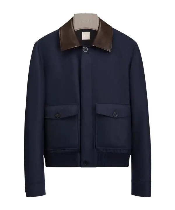 Dior Long-sleeved Leather Collar Jacket