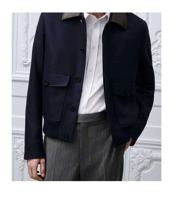 Dior Long-sleeved Leather Collar Jacket
