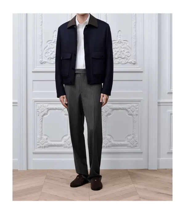 Dior Long-sleeved Leather Collar Jacket