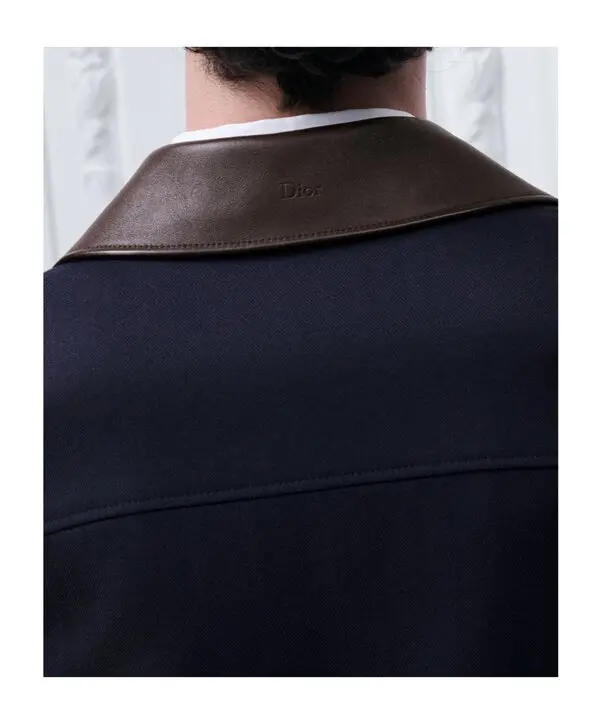 Dior Contrast Collar Blouson Jacket - Navy Blue