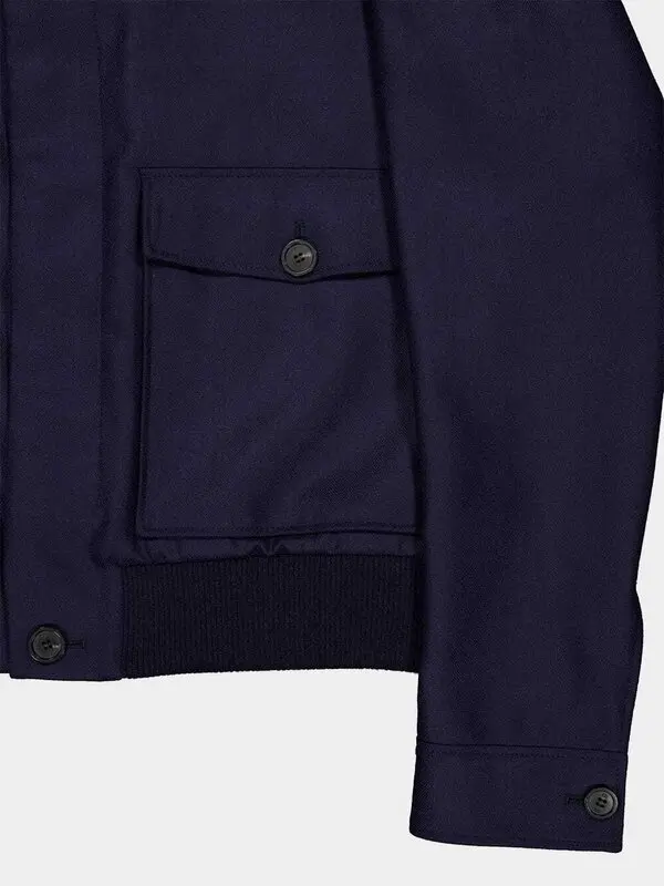 Dior Contrast Collar Blouson Jacket - Navy Blue