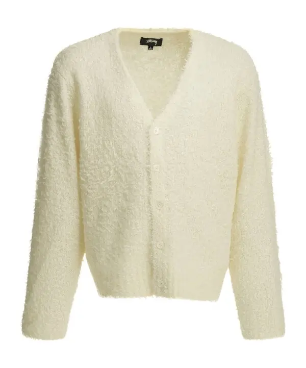 StÜssy Textured Buttoned Knit V-neck Sweater