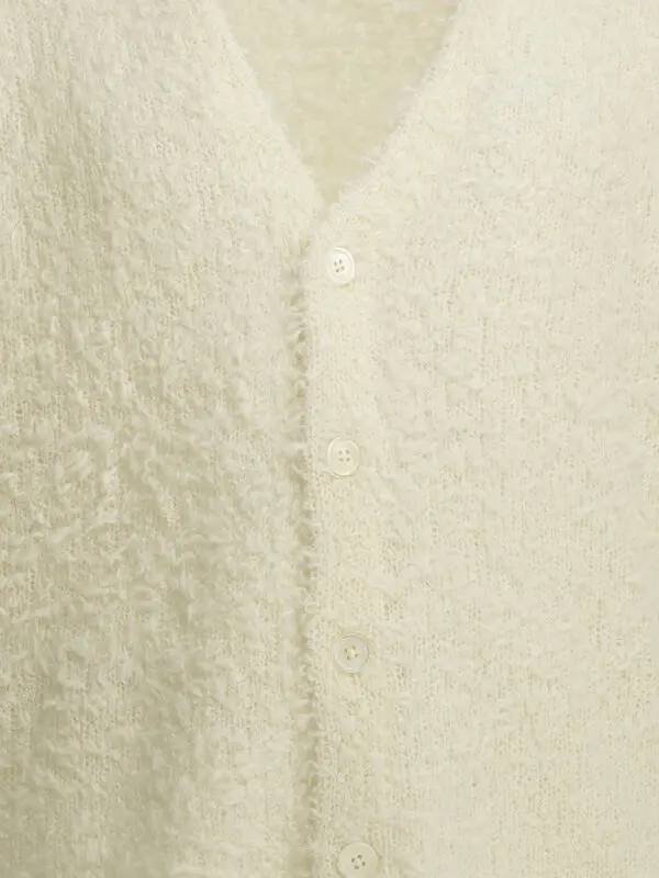 StÜssy Textured Buttoned Knit V-neck Sweater