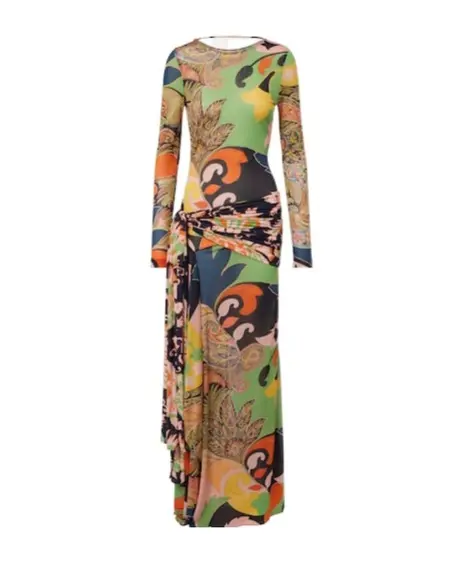 Etro Paisley Draped Gown