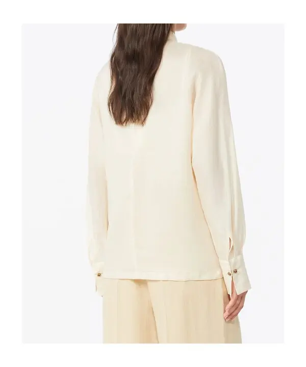 Max Mara Long Sleeve Shirt With Jeweled Cufflinks