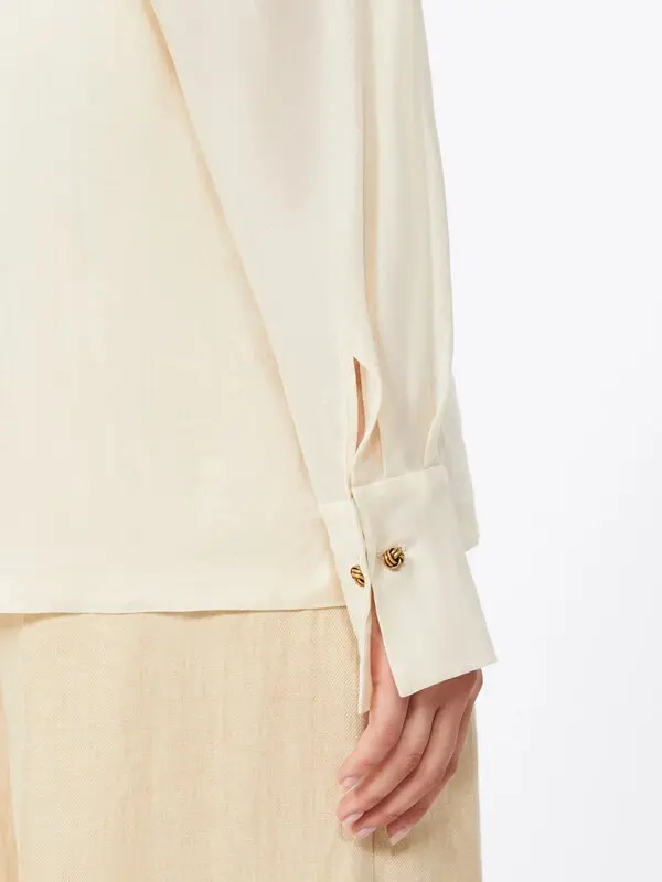 Max Mara Long Sleeve Shirt With Jeweled Cufflinks