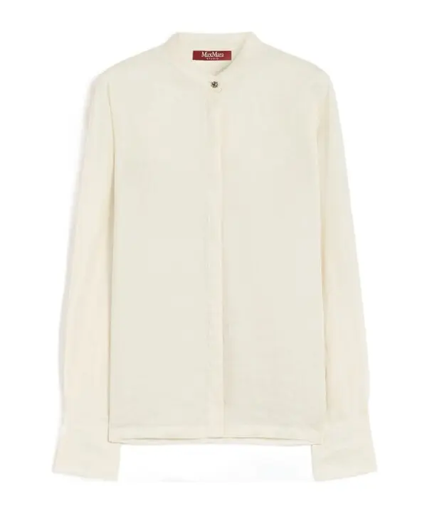 Max Mara Long Sleeve Shirt With Jeweled Cufflinks