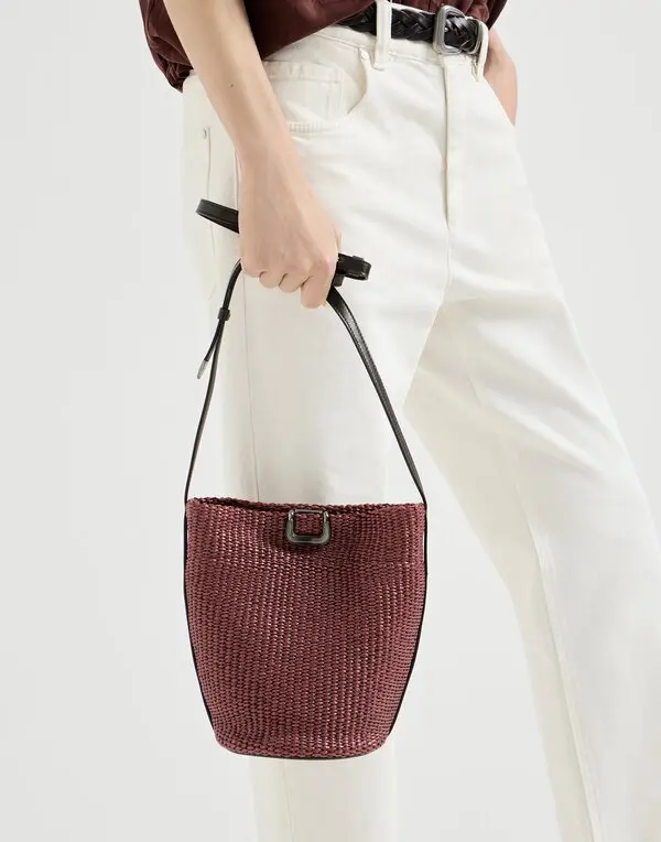 Brunello Cucinelli Sartorial Bucket Bag In Techno Raffia