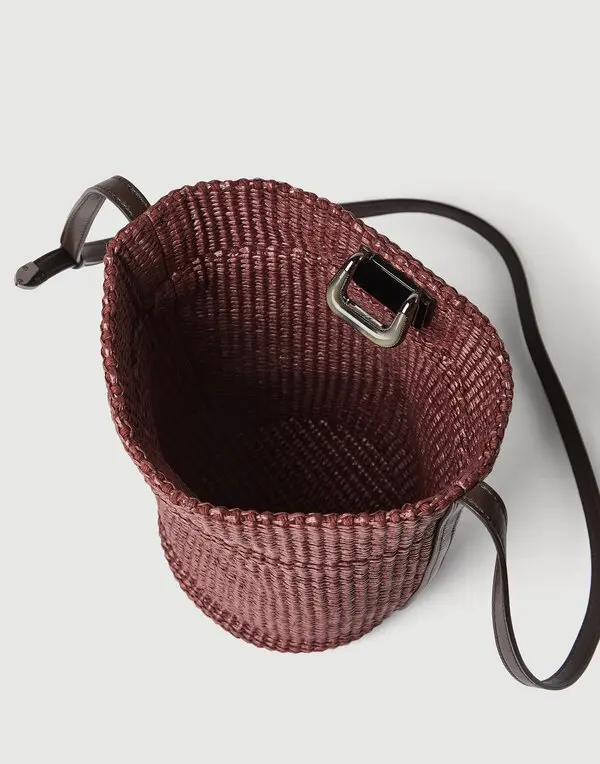 Brunello Cucinelli Sartorial Bucket Bag In Techno Raffia