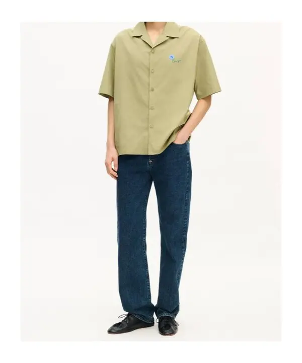 Kenzo Tulip Hawaiian Poplin Short Sleeve Shirt - Khaki