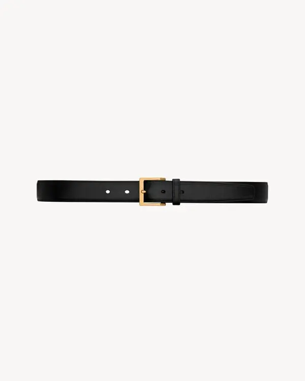 Saint Laurent Vadim Belt In Smooth Leather With Bronze Hardware