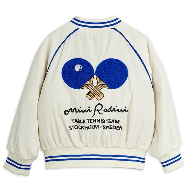 MINI RODINI Bomber Jacket With Table Tennis Embroidery