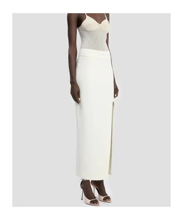 Victoria Beckham Side Slit Skirt - Light Brown