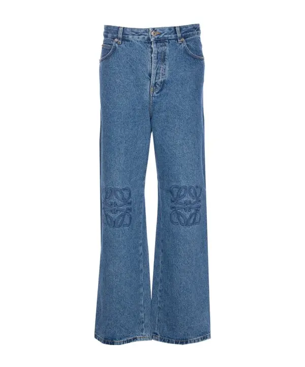 Loewe Anagram Embroidered Straight-leg Jeans