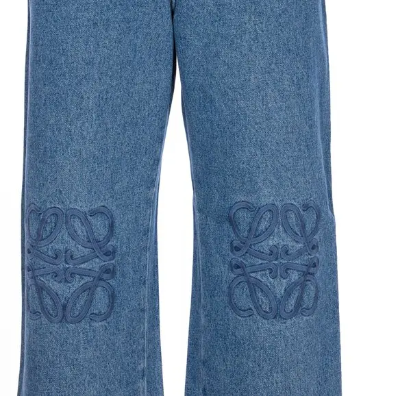 Loewe Anagram Embroidered Straight-leg Jeans