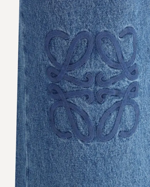 Loewe Anagram Embroidered Baggy Jeans