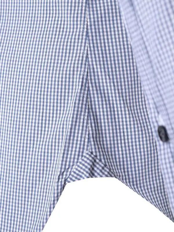 BARBA NAPOLI Mini-check Curved Hem Shirt
