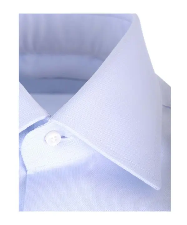 BARBA NAPOLI Long-sleeved Curved Hem Shirt - Light Blue