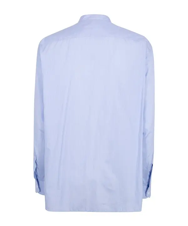 Aspesi Striped Band Collar Shirt