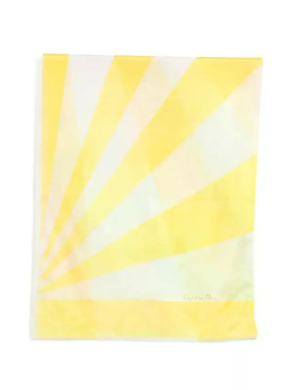 Dior 1970s Sunburst-print Scarf - Yellow