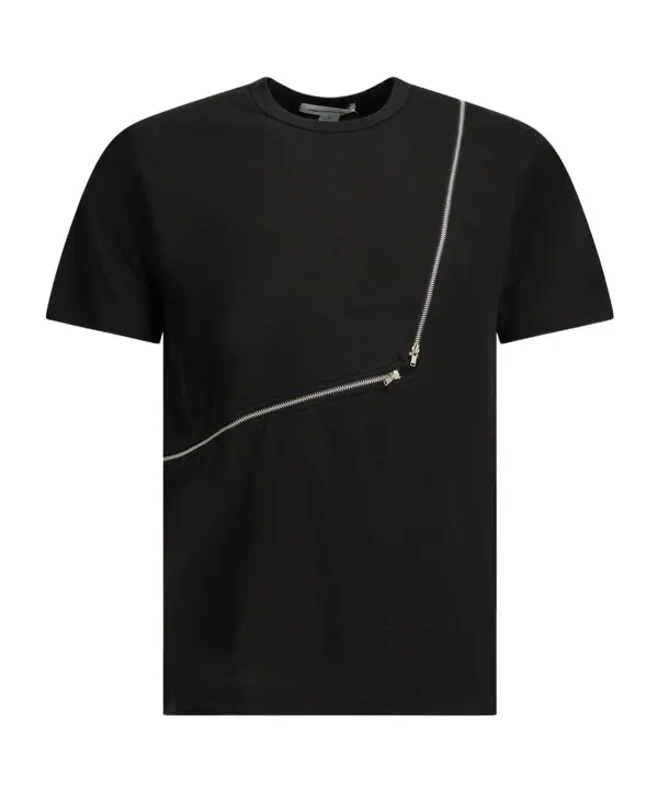 Comme Des Garçons Zip-detail Round Neck T-shirt