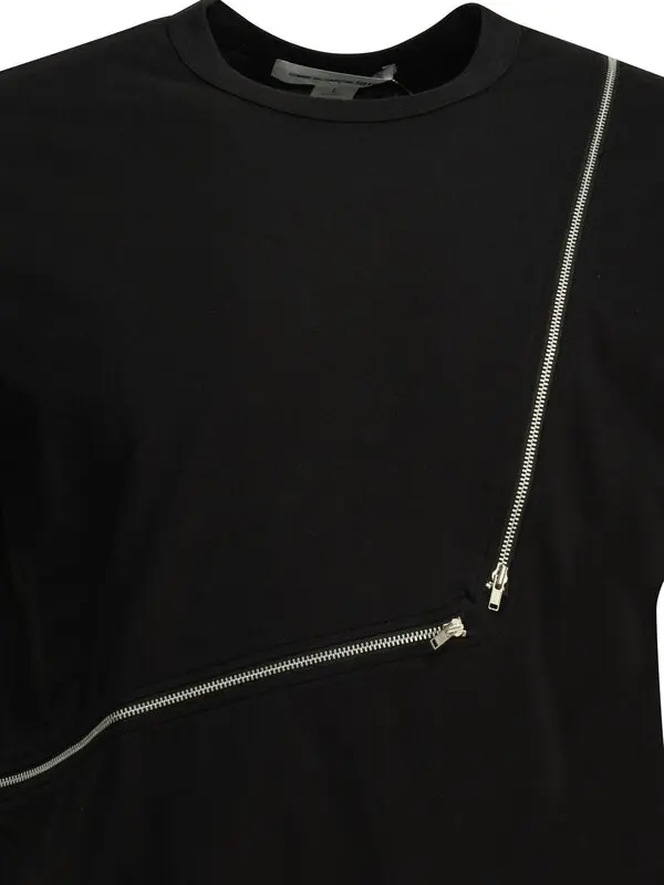 Comme Des Garçons Zip-detail Round Neck T-shirt