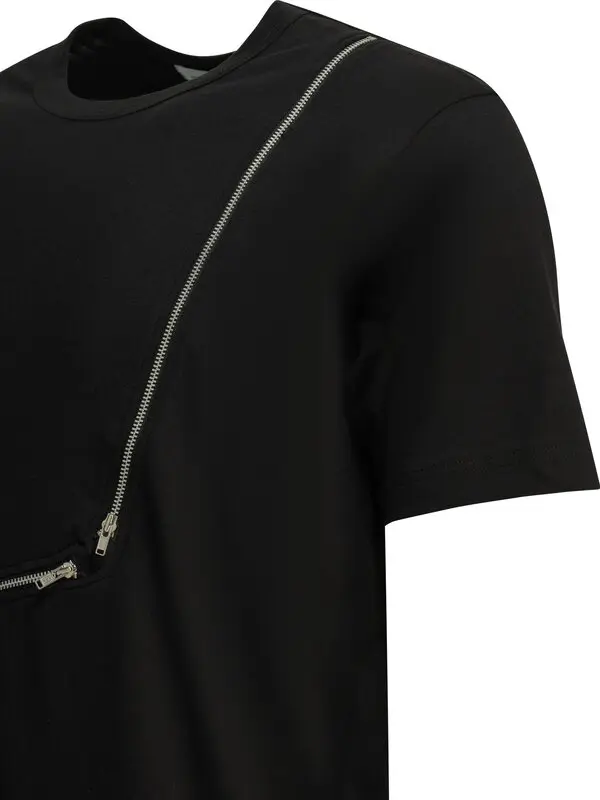 Comme Des Garçons Zip-detail Round Neck T-shirt