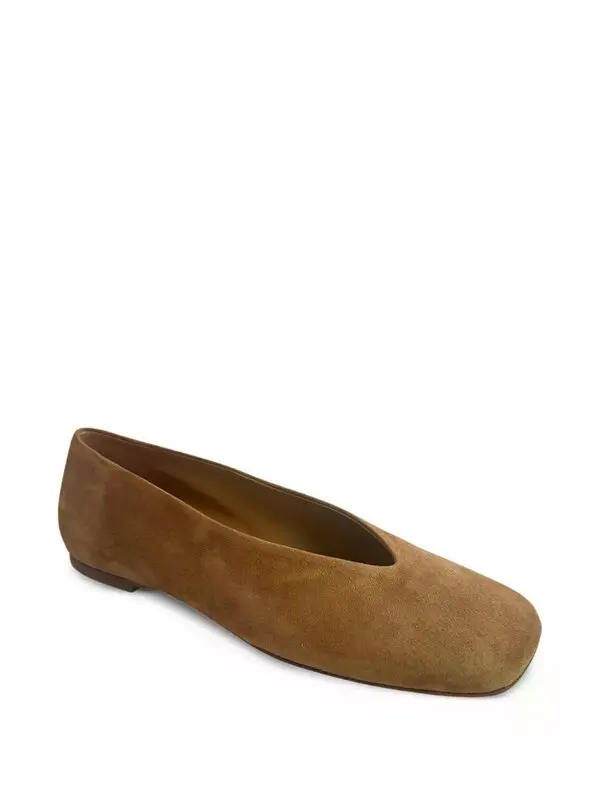 HALMANERA Square-toe V-cut Ballet Flats