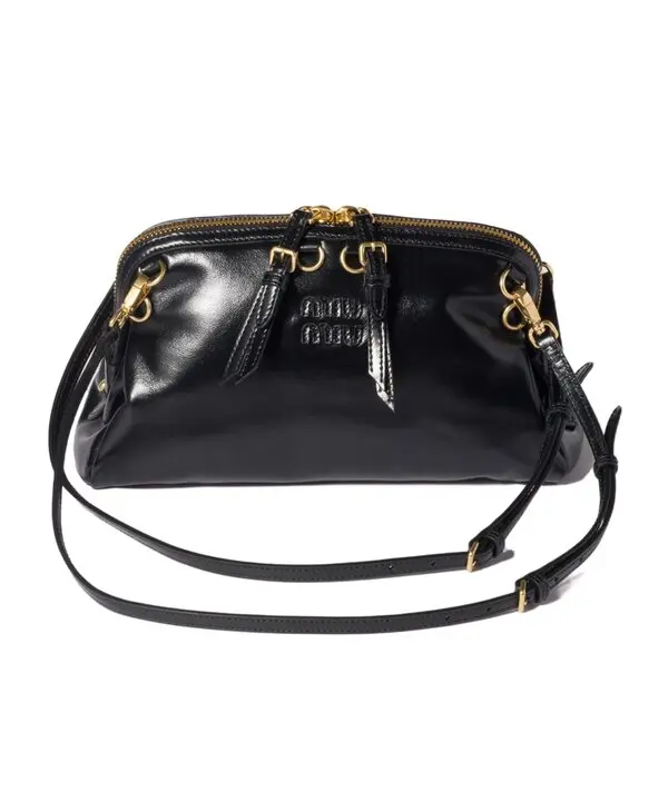 Miu Miu Caprice Leather Clutch - Black