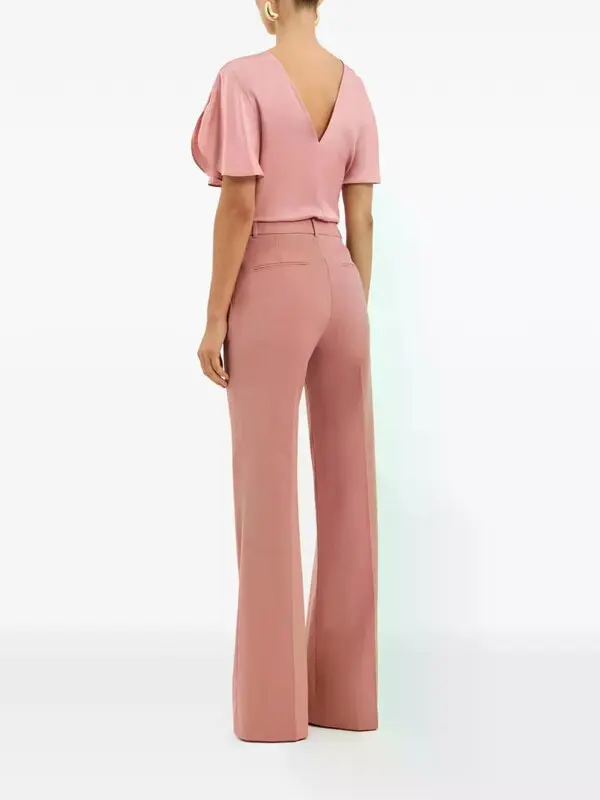 Rebecca Vallance Alina Flutter-sleeve Blouse - Pink