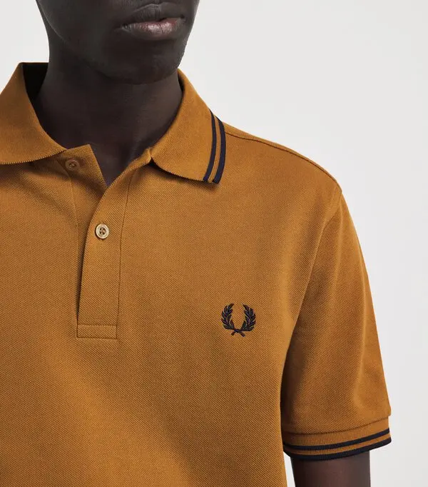 Fred Perry Cotton Twin Tipped Polo Shirt - Brown