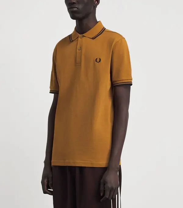 Fred Perry Cotton Twin Tipped Polo Shirt - Brown