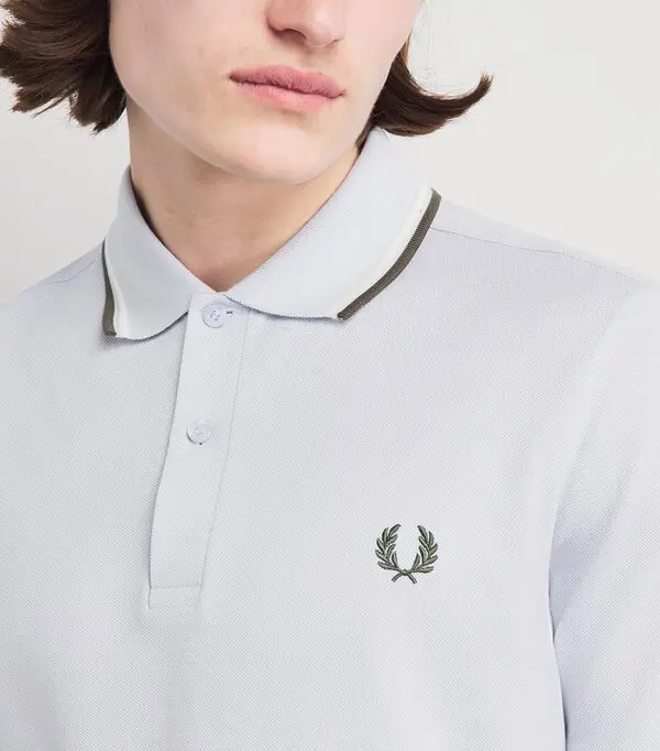 Fred Perry Cotton Twin Tipped Polo Shirt - Blue