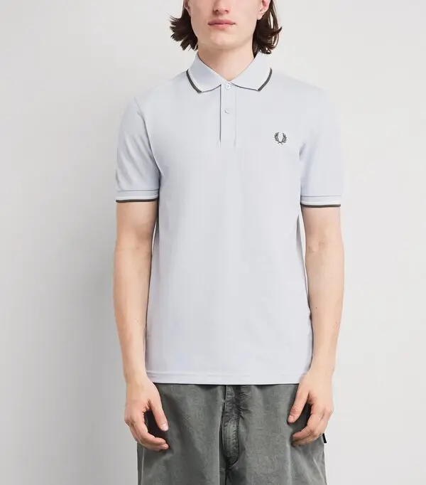 Fred Perry Cotton Twin Tipped Polo Shirt - Blue