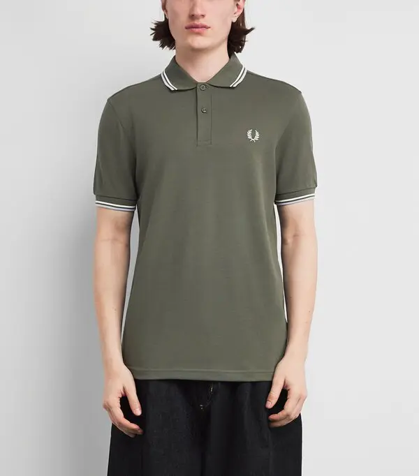 Fred Perry Cotton Twin Tipped Polo Shirt - Green