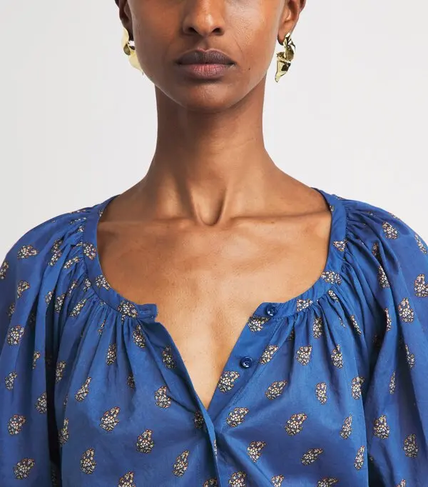 DÔEN Paisley Print June Blouse - Blue