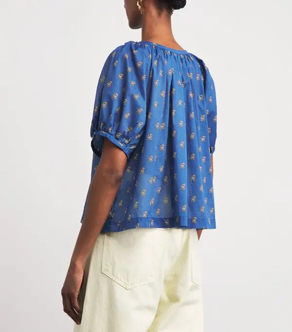 DÔEN Paisley Print June Blouse - Blue