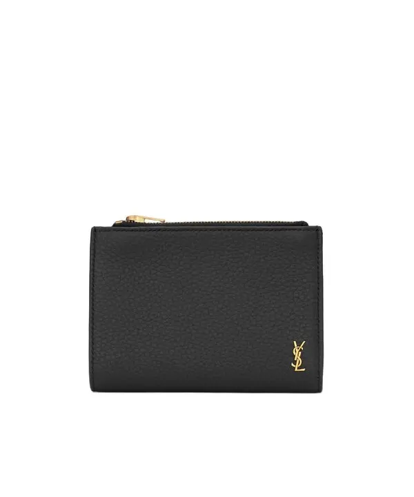 Saint Laurent Tiny Cassandre Bi-fold Wallet - Black