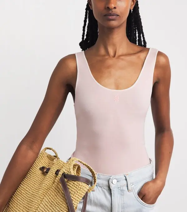Sandro Knit Scoop-neck Bodysuit - Pink