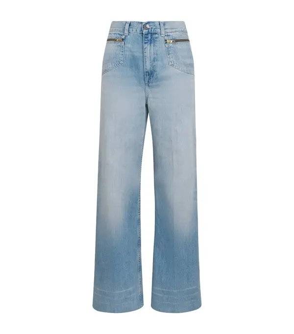Sandro Zipped Pocket Wide-leg Jeans