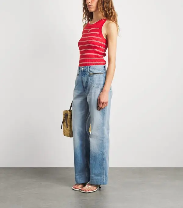 Sandro Zipped Pocket Wide-leg Jeans