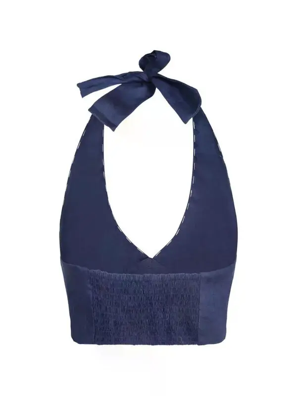 CALA DE LA CRUZ Halterneck Top With Contrast Stitching