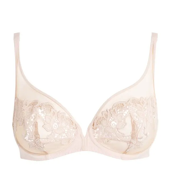 Simone Perele Embroidered Saga Plunge Bra - Pink