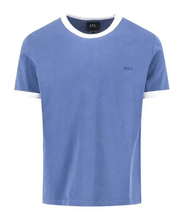 A.p.c. Contrast Trim Crewneck T-shirt - Blue