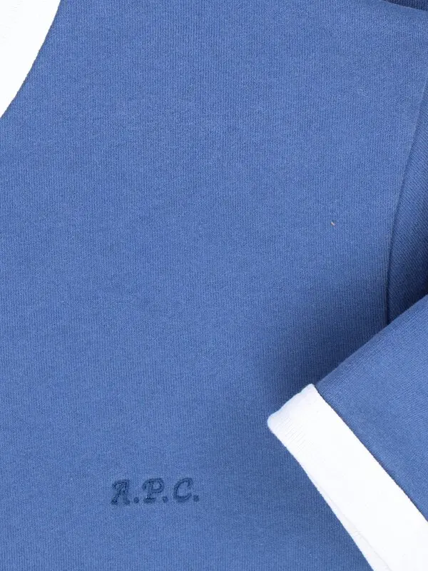 A.p.c. Contrast Trim Crewneck T-shirt - Blue